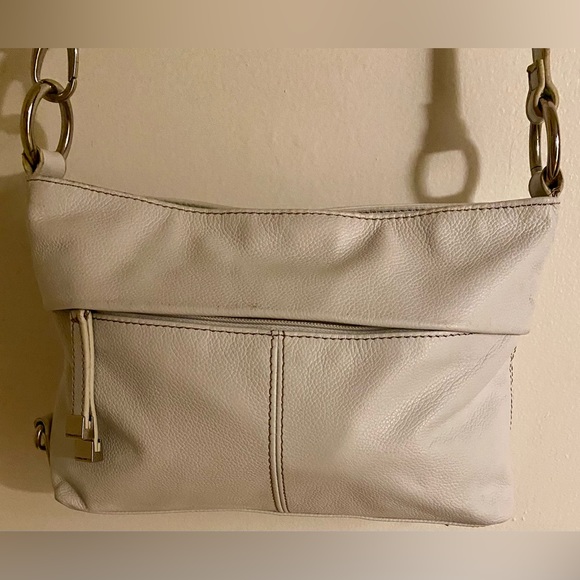 Tignanello | Bags | Tignanello Brand Pebble Authentic Leather White ...